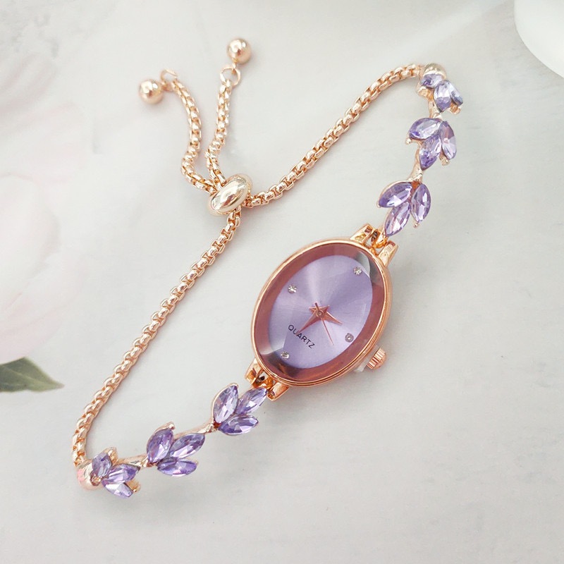 Jual EN LIGNE - Jam Tangan Wanita Tali Rantai Gelang Serut Stainless ...