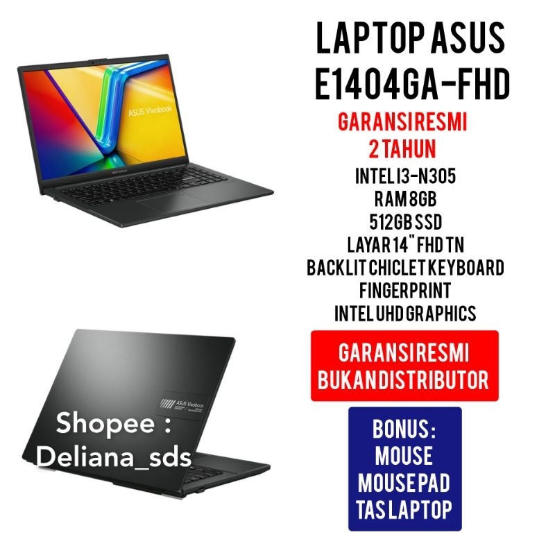 Jual Laptop Asus E1404GA-FHD Intel Core i3-N305 8GB/512GB Ssd 14" FHD ...