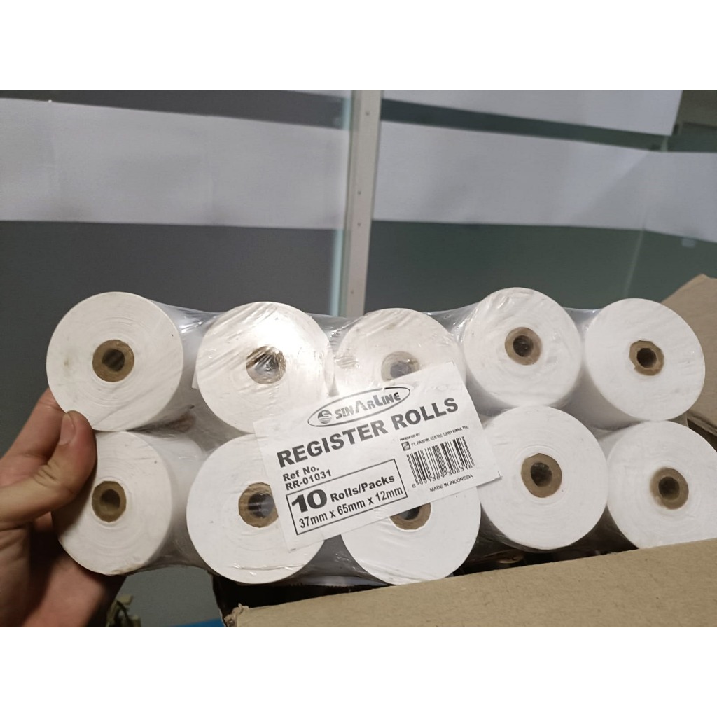 Jual Kertas SinarLine Register Rolls Stok Lama HVS Putih 37x65x12mm ...