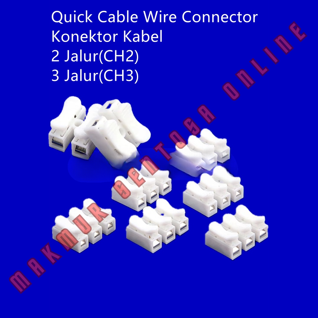 Jual Quick Cable Wire Connector 2 Pin 2pin Konektor Kabel 2 3 Jalur CH2 ...
