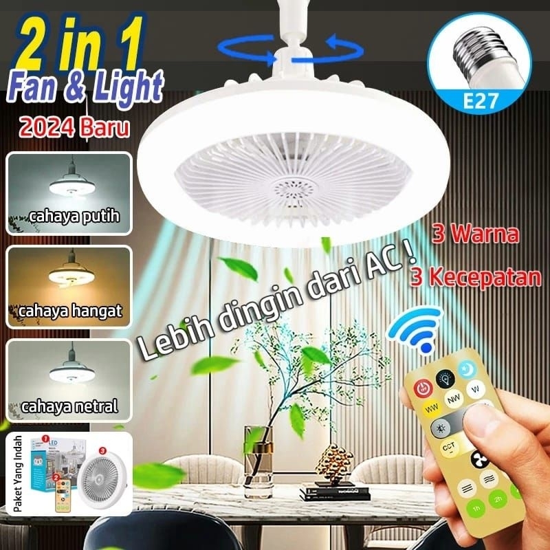 Jual [[FREE REMOTE]] LAMPU KIPAS 3 WARNA CAHAYA LED / LAMPU KAMAR KIPAS ...
