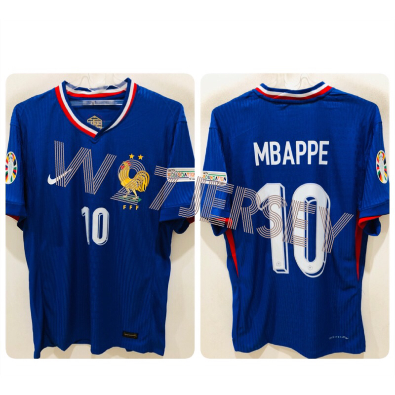 Jual JERSEY PLAYER ISSUE - FRANCE HOME 2024 name player Mbappe + Patch ...