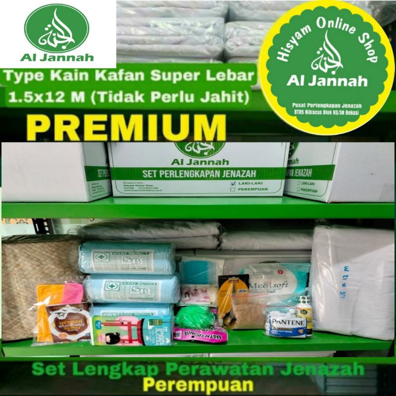Jual Set Lengkap Pengurusan Jenazah |Kain Kafan Premium 1.5x12 M ...