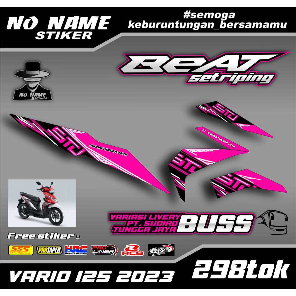 Jual Striping stiker setiker Motor Beat variasi Livery Buss STJ Sudiro ...