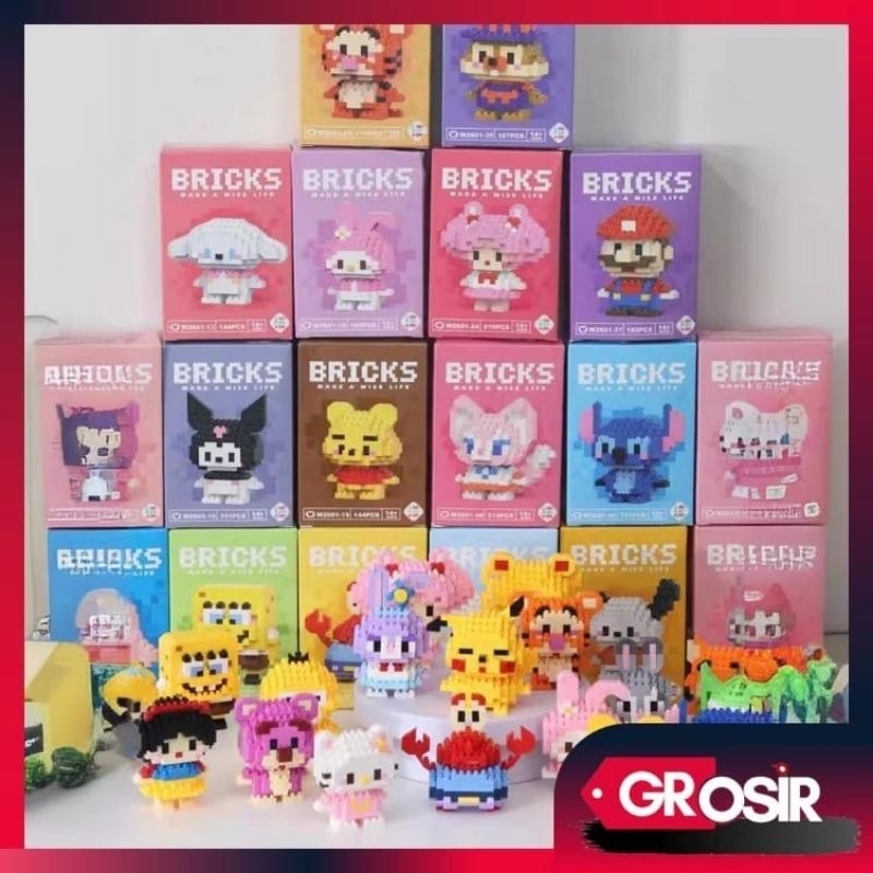 Jual BPT - 1176 Mainan Bricks Mini / Nano Block Kartun / Mainan Balok ...
