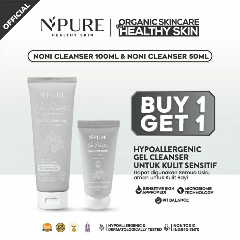 Jual NPURE NONI PROBIOTICS "CLEANSE ME SOFTLY" GEL CLEANSER Face Wash ...