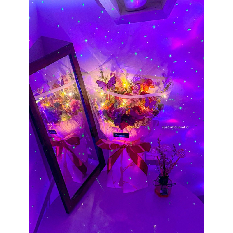 Jual BUKET BUNGA ARTIFICIAL PREMIUM (FREE LAMPU LED) | Shopee Indonesia