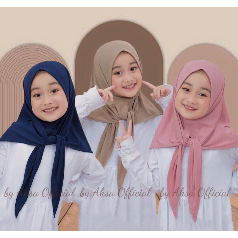 Jual (4 - 13 TAHUN) JILBAB ANAK SEGITIGA INSTAN JERSEY PREMIUM / Jilbab ...
