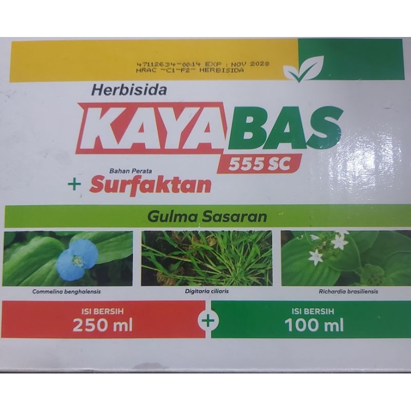 Jual Herbisida Kayabas Surfaktan 555 SC Obat Gulma Rumput Jagung 250ml ...