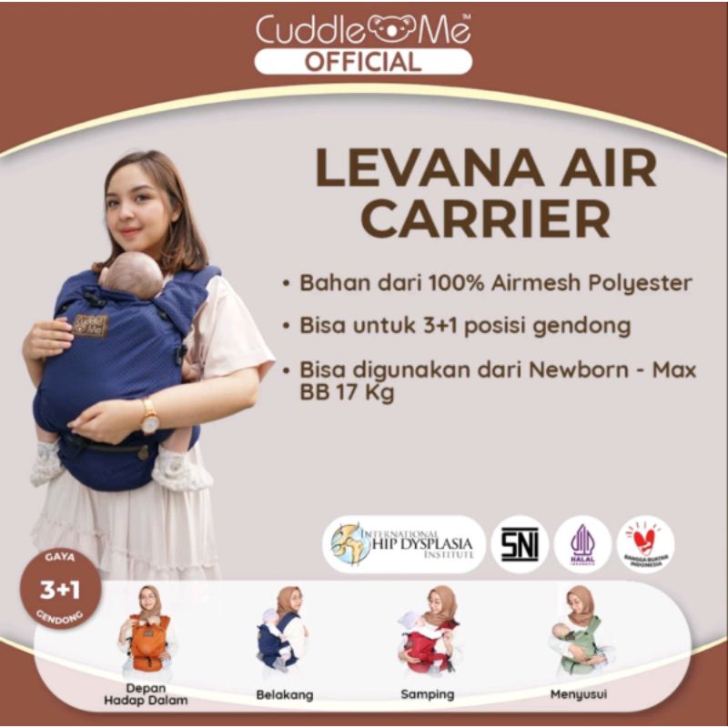 Jual Cuddleme Levana Air Carrier/ Gendongan Bayi / Gendongan M Shape / Gendongan Depan Belakang ...