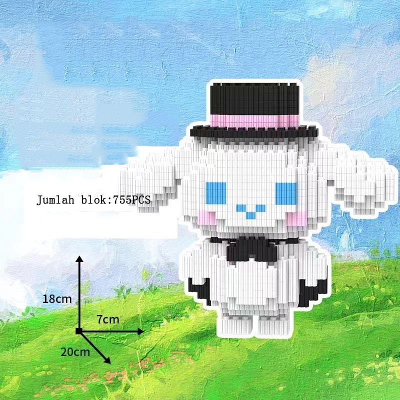 Jual JAKI Nano Blocks Gelatoni 3D Model BIG Kuromi \Beruang Stroberi ...
