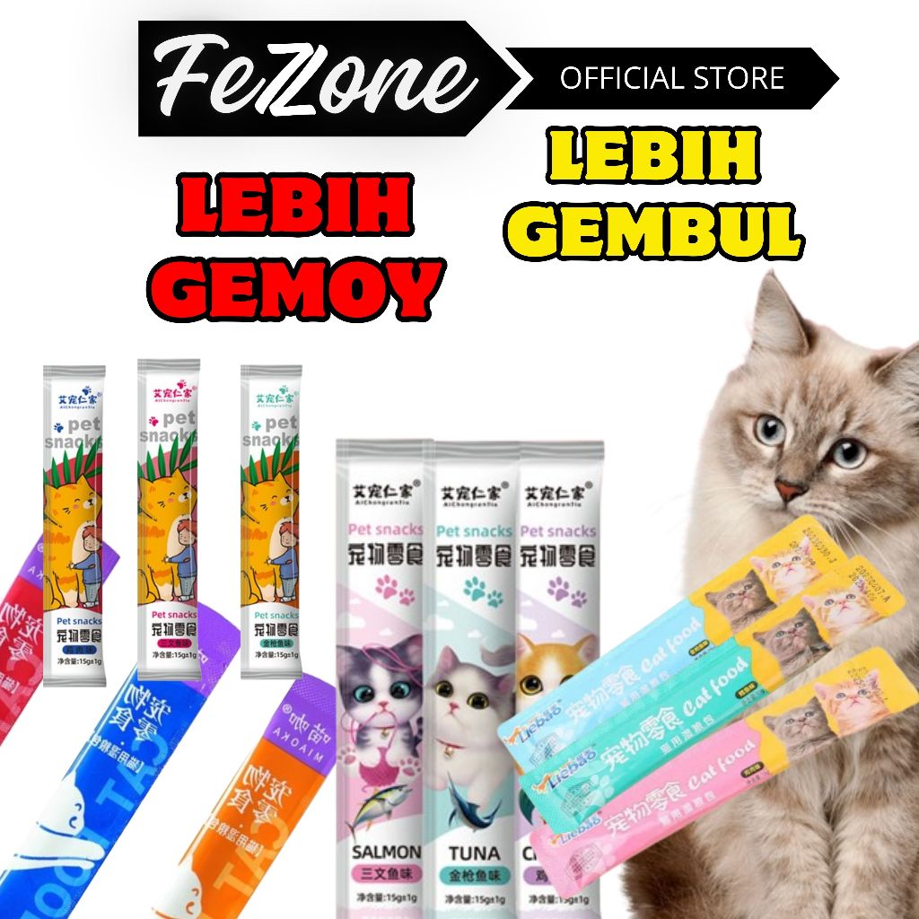 Jual Snack Cemilan Kucing Cat Strips 15 gram Makanan Penggemukan Kucing ...