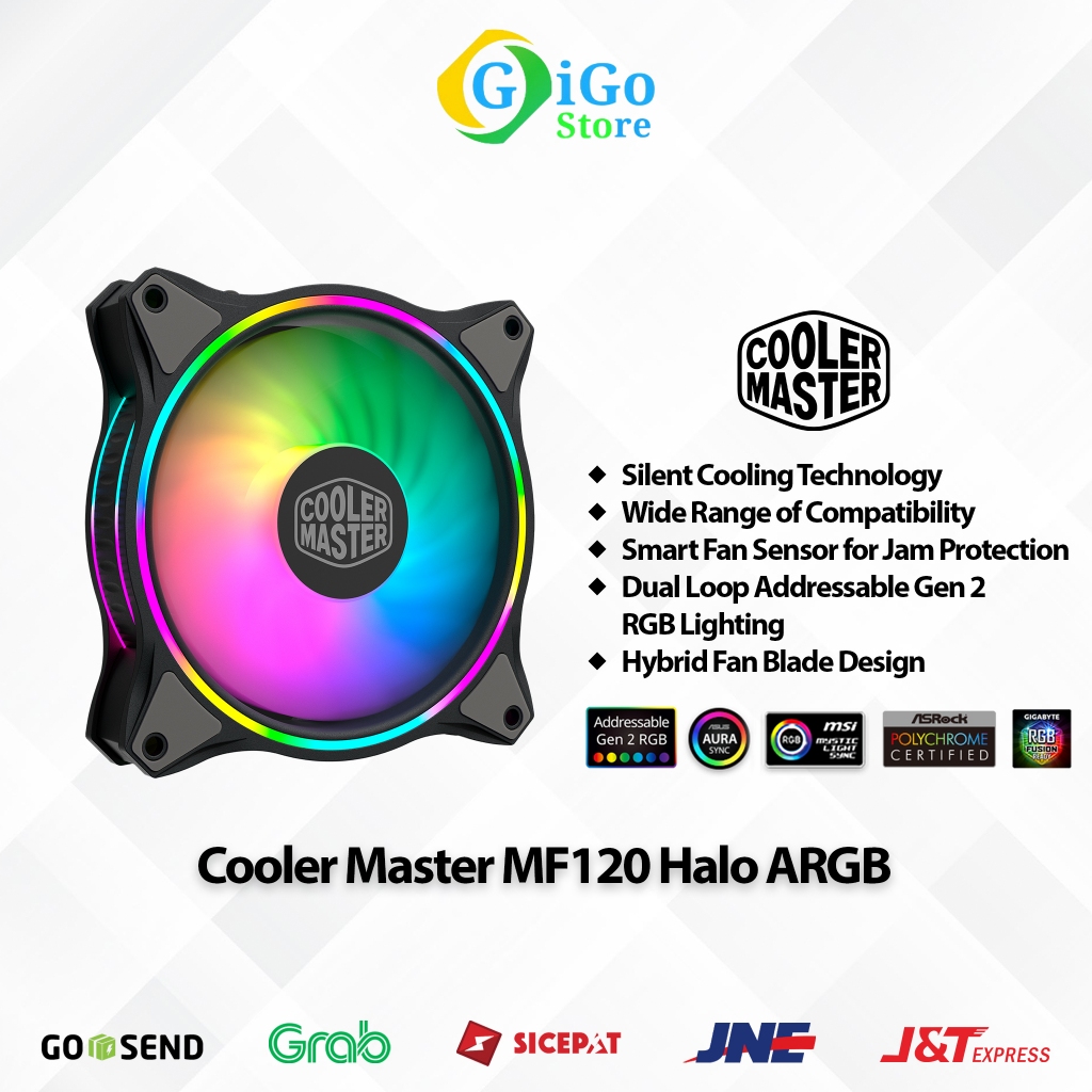 Jual Fan Casing Cooler Master MF120 Halo ARGB 1800 RPM 12CM Fan Case PC ...