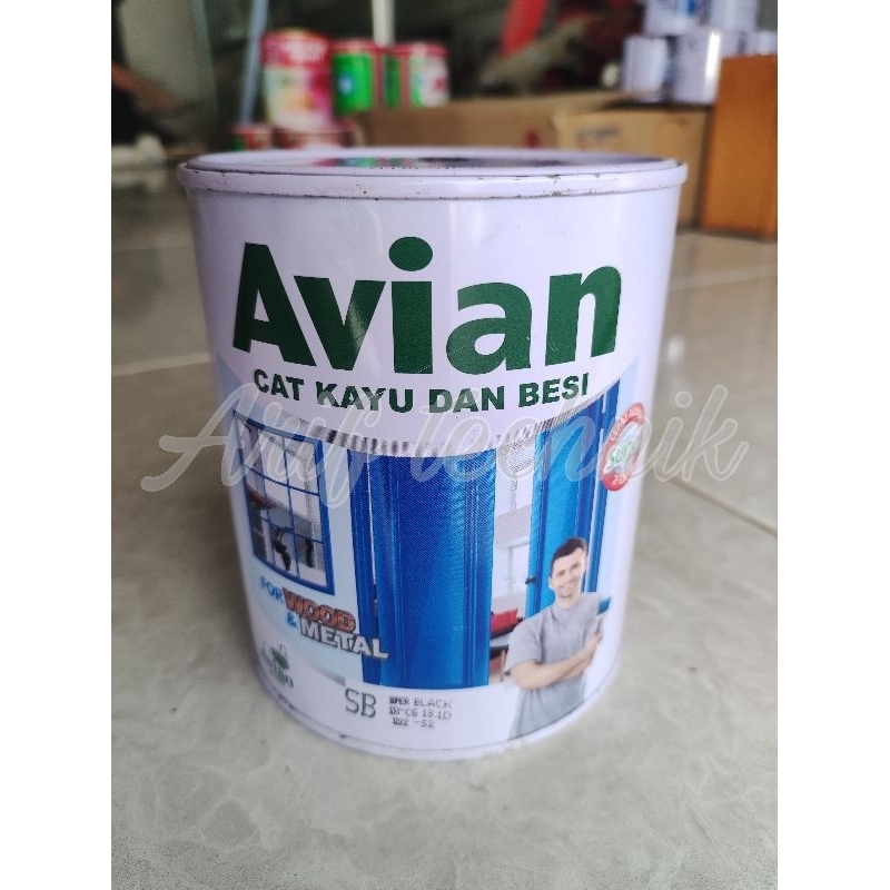 Jual Cat Minyak AVIAN 1kg SB Super Black / Cat AVIAN Hitam Kayu & Besi ...