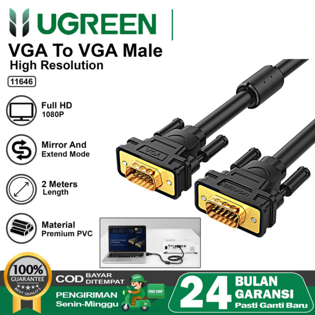 Jual UGREEN Kabel VGA To VGA Male Full HD 1080P High Quality 2m 11646 ...