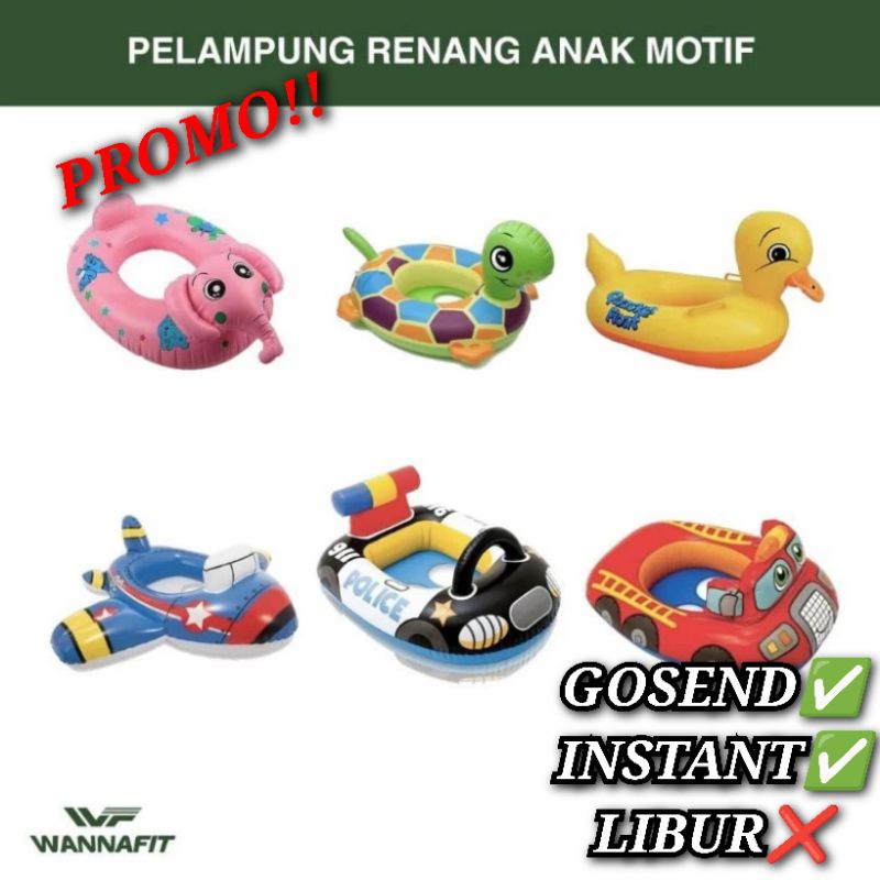 Jual Ban Renang anak pelampung ban berenang kaki gambar kartun cincin ...