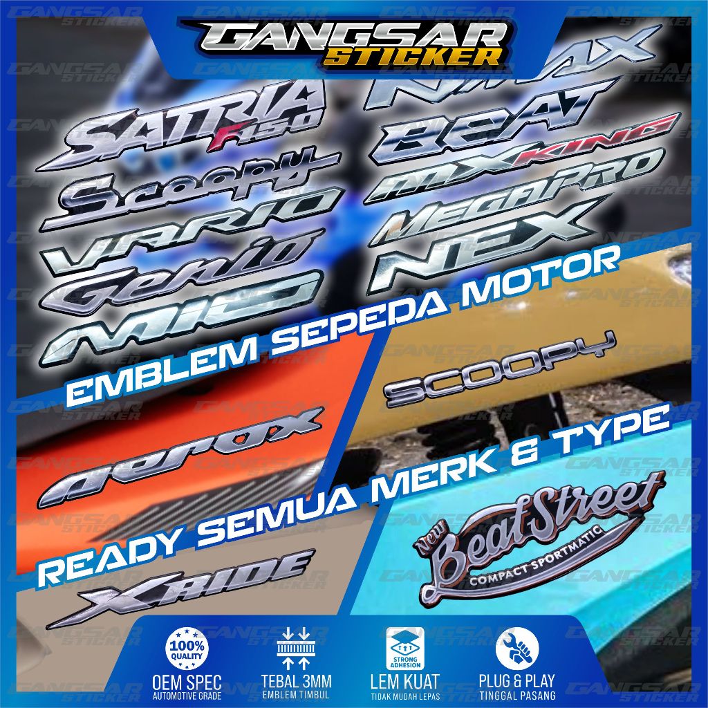 Jual Emblem sepeda motor / emblem timbul motor / emblem aneka motor ...