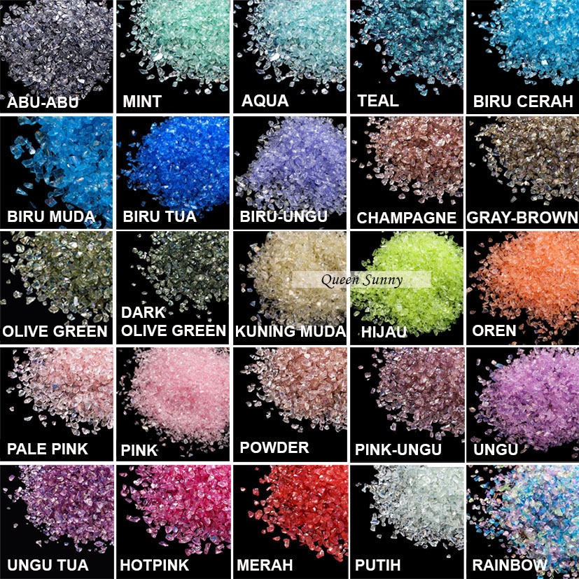 Jual Topping Batu Pecah Kecil Kaca Bening Transparan Stone Flakes ...