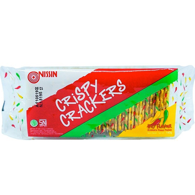 Jual nissin crispy crackers spicy 140gr - nissin crispy crackers pedas ...