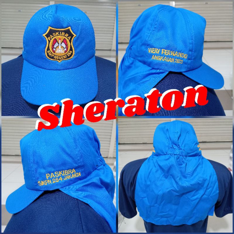 Jual custom topi jepang paskibra topi latihan upacara bendera+free nama ...