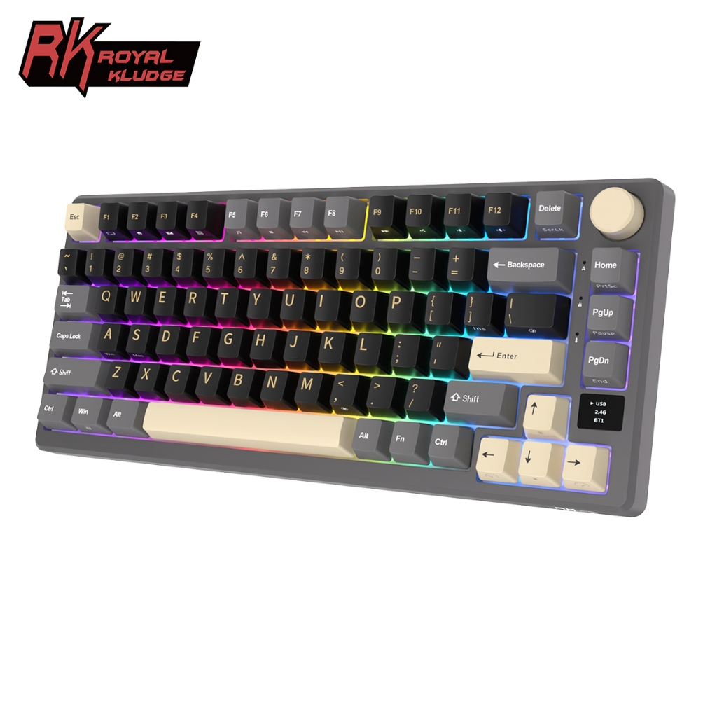 Jual Royal Kludge RK M75 Black 81 key Gasket Struktur TFT Gaming ...