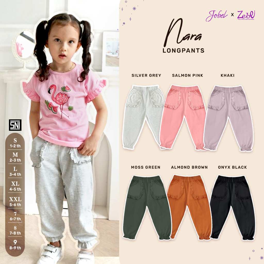 Jual KAZEL NARA LONGPANTS CELANA PANJANG ANAK PEREMPUAN ISI ukuran 1-9 tahun | Shopee Indonesia