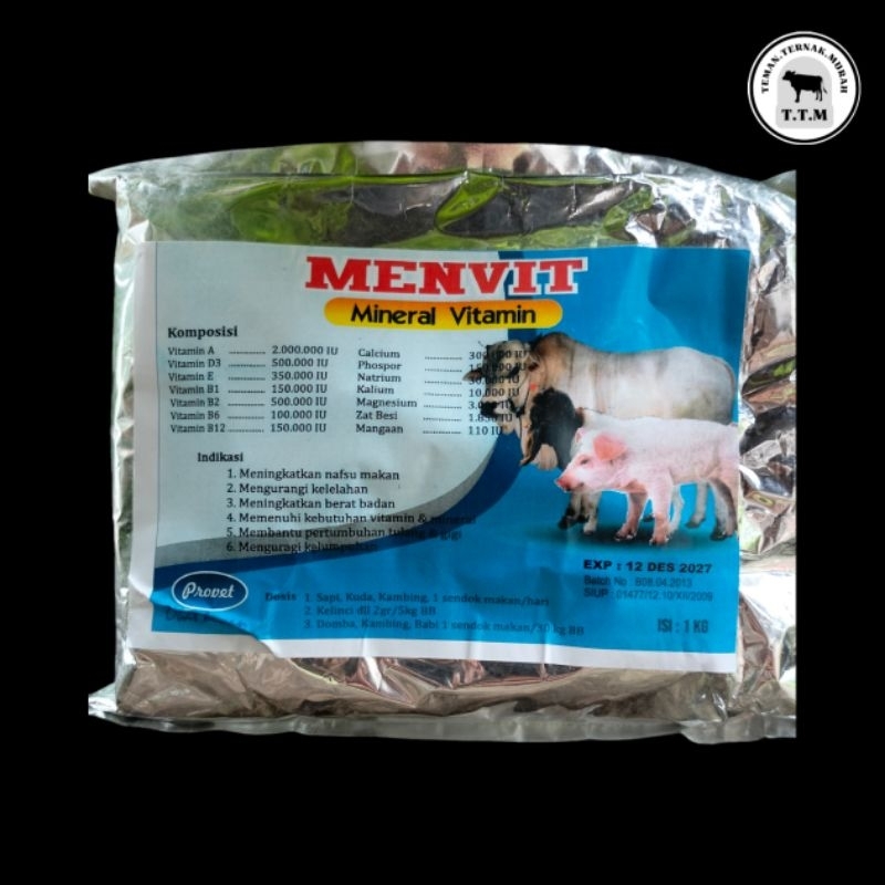 Jual Vitamin PMK - MENVIT - Mineral vitamin Sapi - 1 Kg- Mineral ...