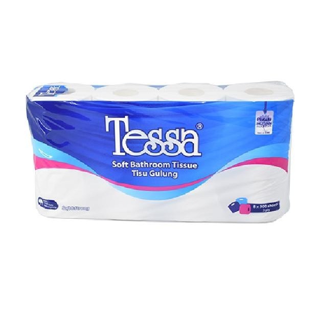 Jual Tisu Gulung Tissue Tessa Bathroom Kamar mandi Toilet 8 Roll x 300 ...
