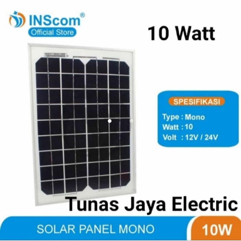 Jual Solar Panel / Panel Surya / Solar Cell 10WP MONO INSCOM | Shopee ...
