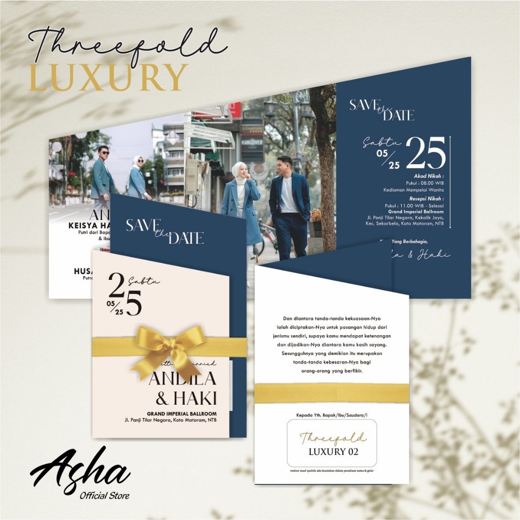 Jual UNDANGAN NIKAH GLOSSY PREMIUM THREEFOLD CUSTOM - UNDANGAN ...