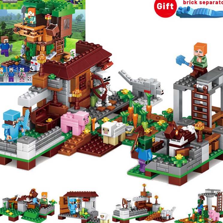Jual Cth Mainan Anak Minecraft My World Treehouse blocks World villages ...