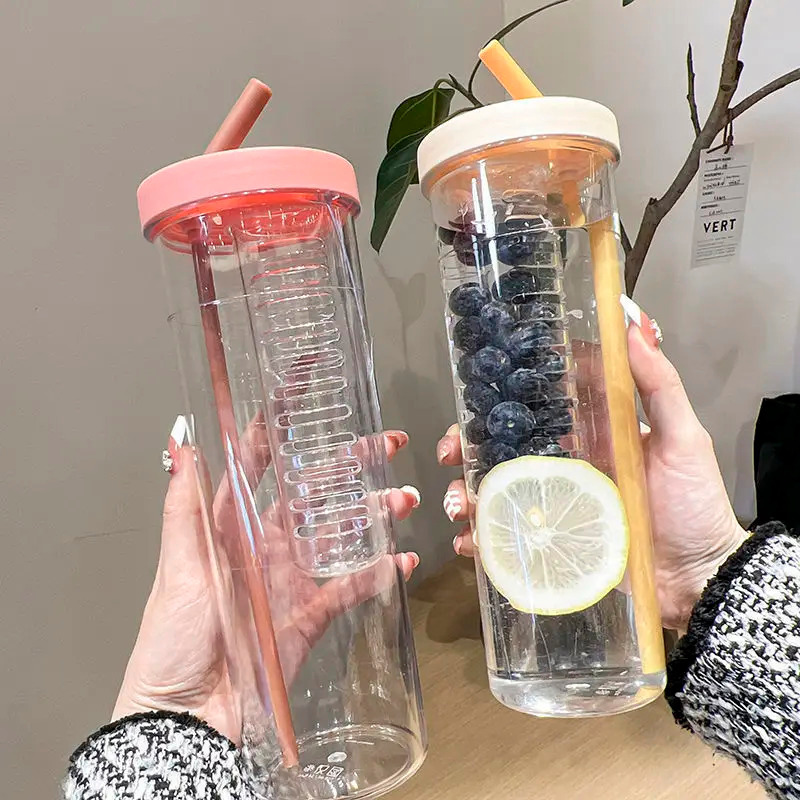 Jual B ( B000126 ) BOTOL MINUM PLASTIK INFUSED WATER DENGAN SEDOTAN ...