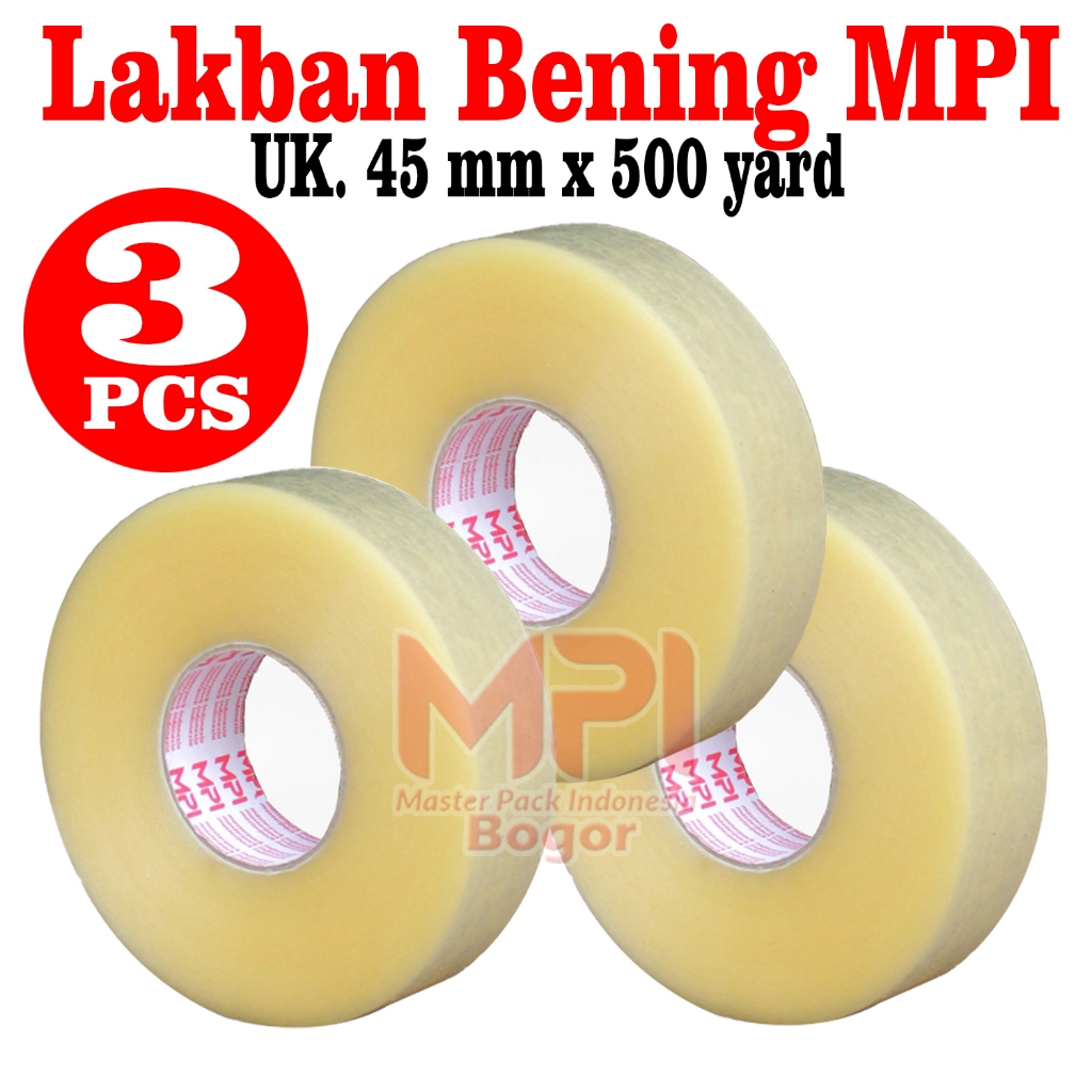 Jual 3 PCS - Lakban Bening JUMBO MPI 45 mm x 500 yard - Lakban Packing - Master Pack Indonesia ...