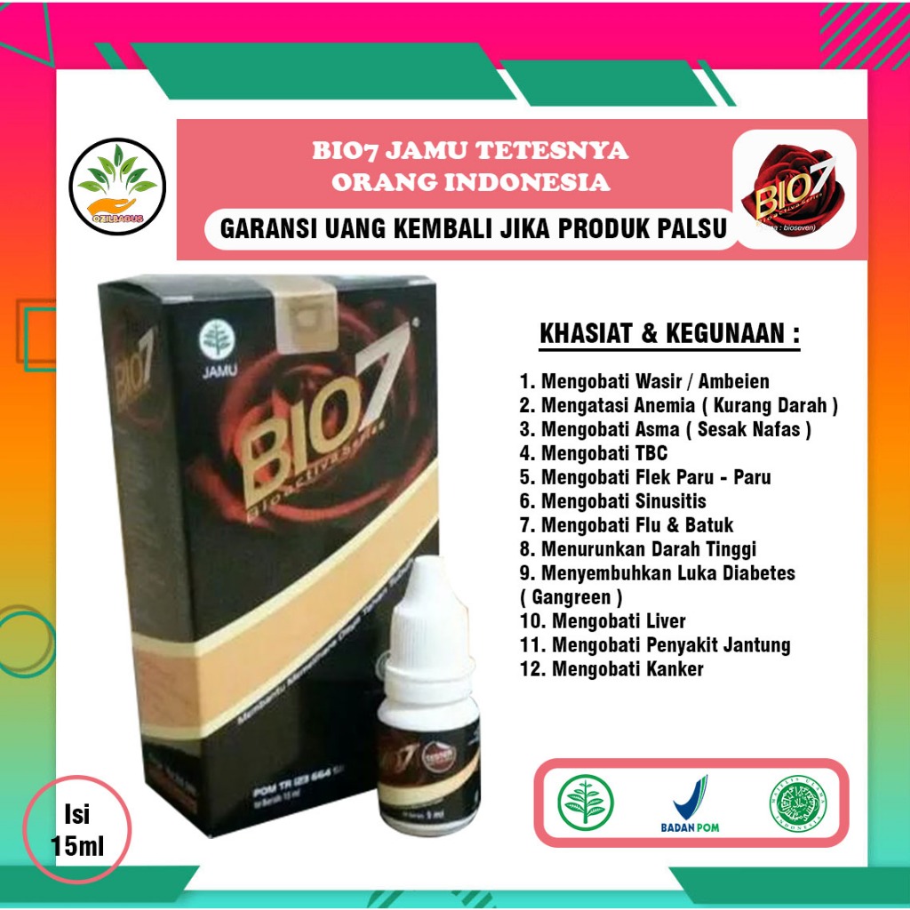 Jual Bio7 Bio 7 Bio Seven Jamu Tetes Herbal Isi 15 ml | Shopee Indonesia
