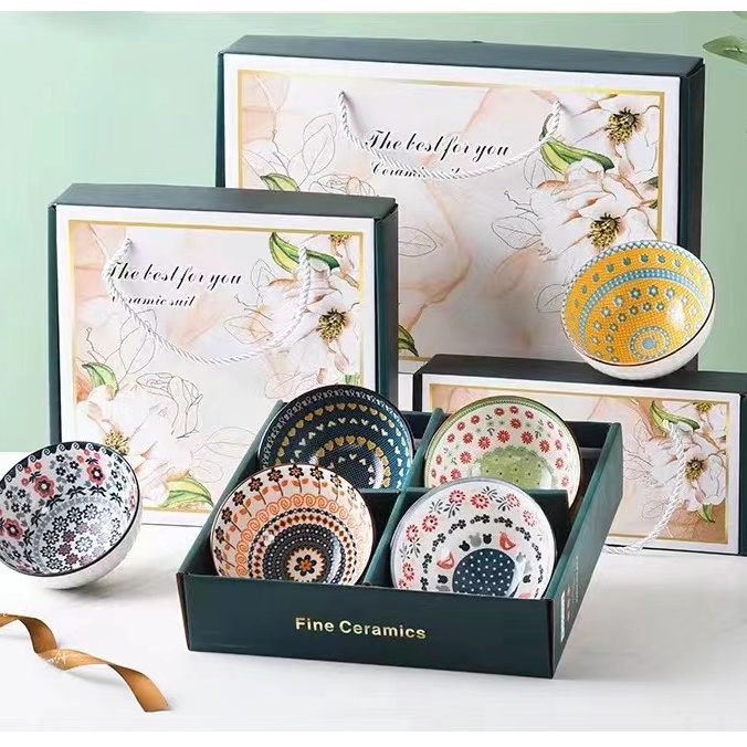 Jual NPa Souvenir Mangkuk Set Mangkok Keramik Hand painted Japanese New ...