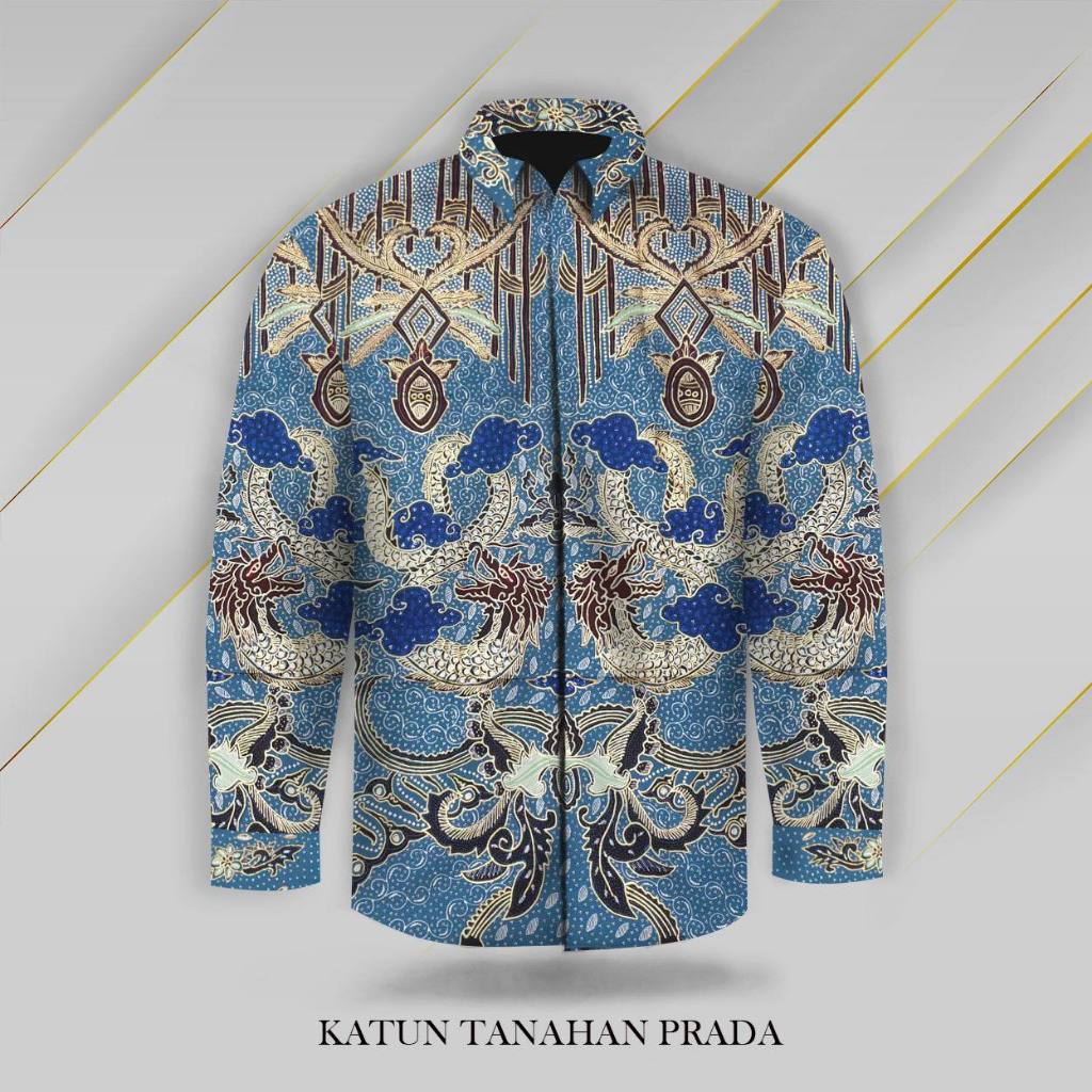 Jual Kain Batik Tulis Pola Kemeja prada gold Premium BATIK NAGA PRADA ...