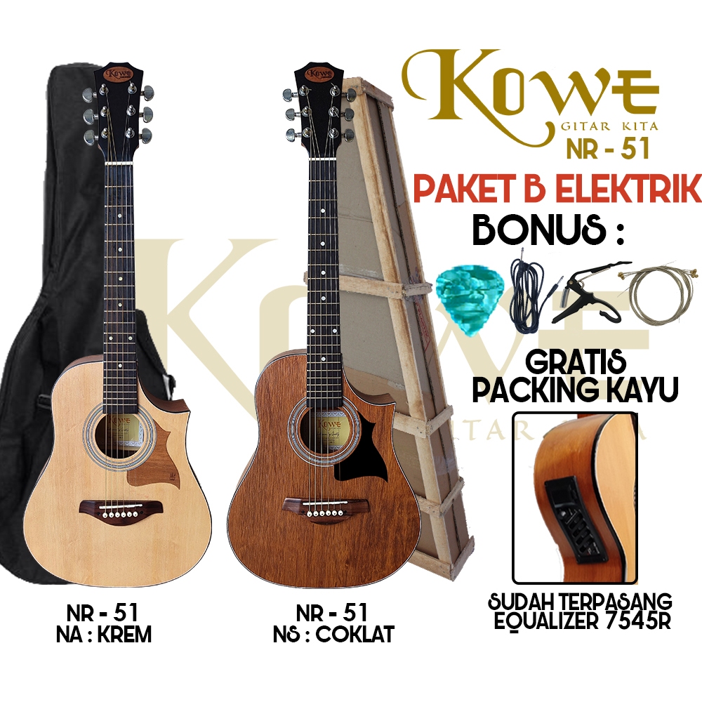 Jual Gitar Akustik KOWE GITAR Ukuran 3/4 Seri NR 51 NS Original Packing ...
