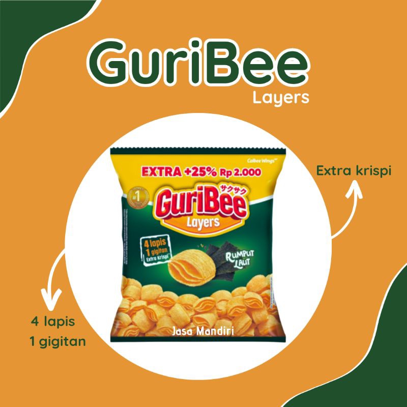 Jual GuriBee Layer Rumput Laut Snack Kemasan Rp.2000 | Shopee Indonesia