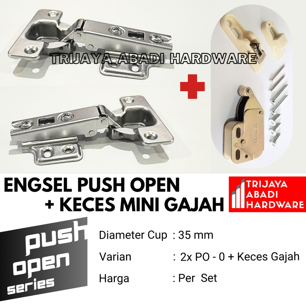Jual Engsel Sendok Push Open 35mm PO Keces Mini Gajah Hinge Harfit ...