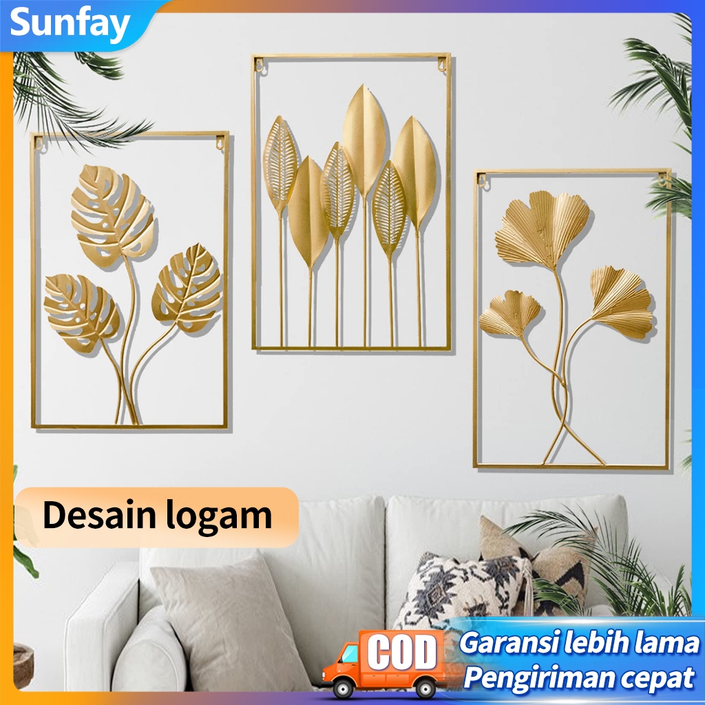 Jual (COD)Dekorasi Dinding Bingkai Logam 43*30cm /Hiasan dinding ruang ...