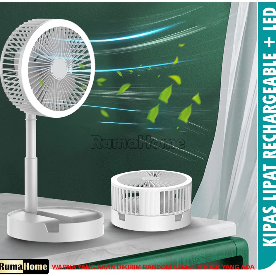 Jual ub Kipas Lipat Recharge lampu belajar LED portable fan folding ...