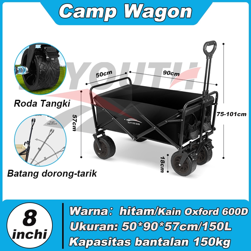 Jual JOY Troli Barang Outdoor Trolley Camp Wagon Keranjang Belanja ...