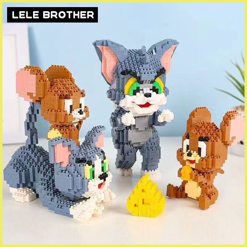 Jual LELE Mainan Bricks Nano Block karakter kartun kucing dan tikus 3D ...