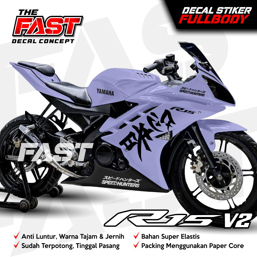 Jual Stiker Decal R15 V2 Fullbody Simpel Polos Striping Yamaha R15 V2 ...