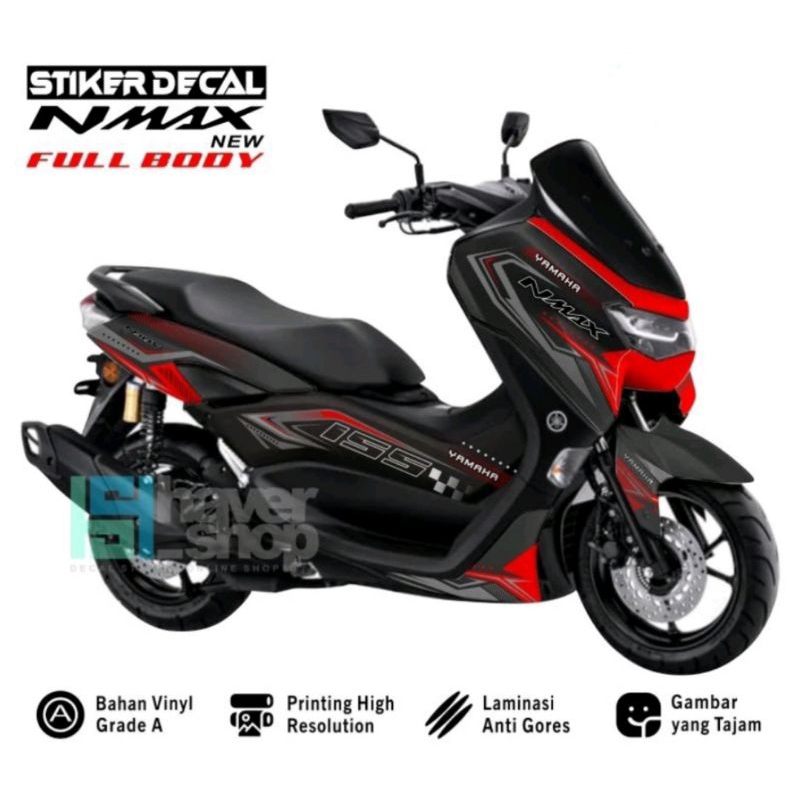 Jual stiker decal all new nmax 155 full body abu lis merah | Shopee ...