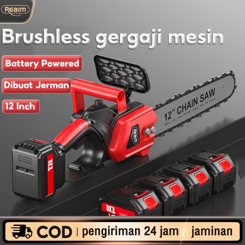 Jual Gergaji Listrik Rantai Brushless12 Inch Chainsaw tanpa kabel daya ...