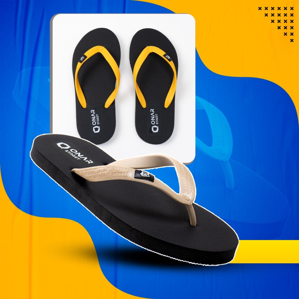 Jual SANDAL JEPIT JAPIT FlLIP ONARSTREET KUNING HITAM PRIA WANITA ...