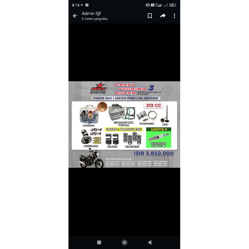 Jual PAKET SUPER TOURING 3 BRT TIGER | Shopee Indonesia
