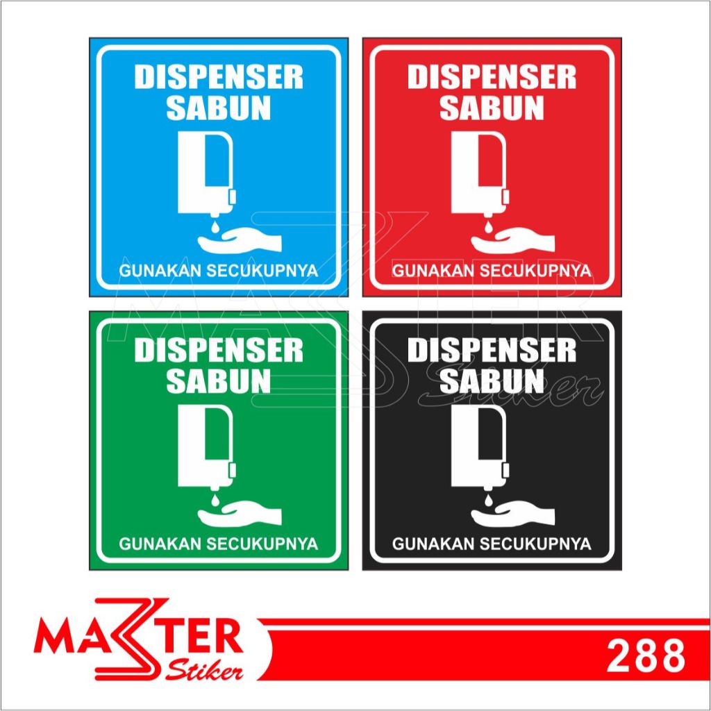 Jual 288 - Stiker Dispenser Sabun, Sticker Vinyl, Premium, Tahan Air ...