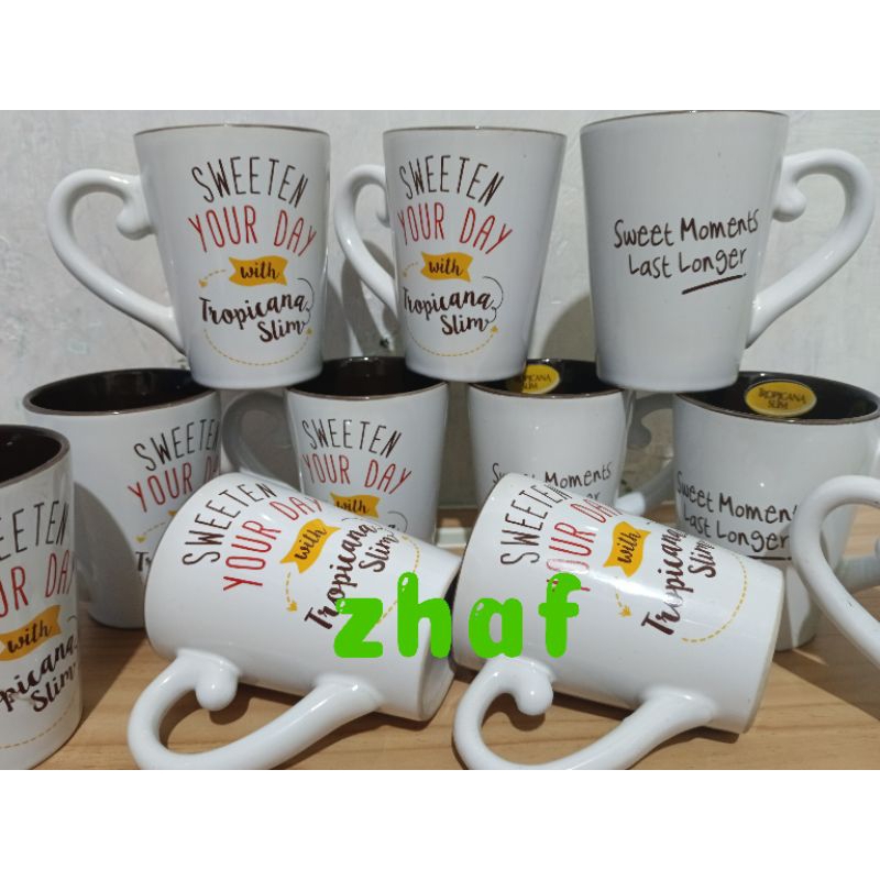 Jual Gelas Keramik Baru Tropicana Slim Cantik New Tebal Mug Kaca ...